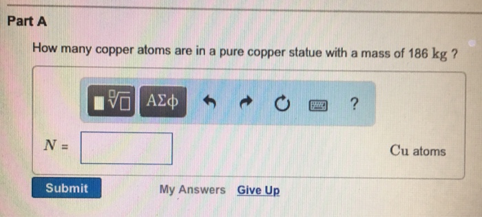Solved Part A How many copper atoms are in a pure copper | Chegg.com