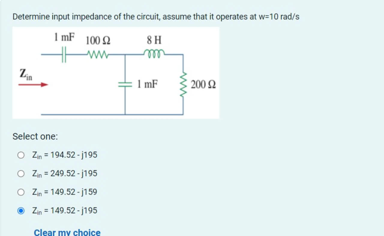 Solved Determine input impedance of ﻿the circuit, assume | Chegg.com