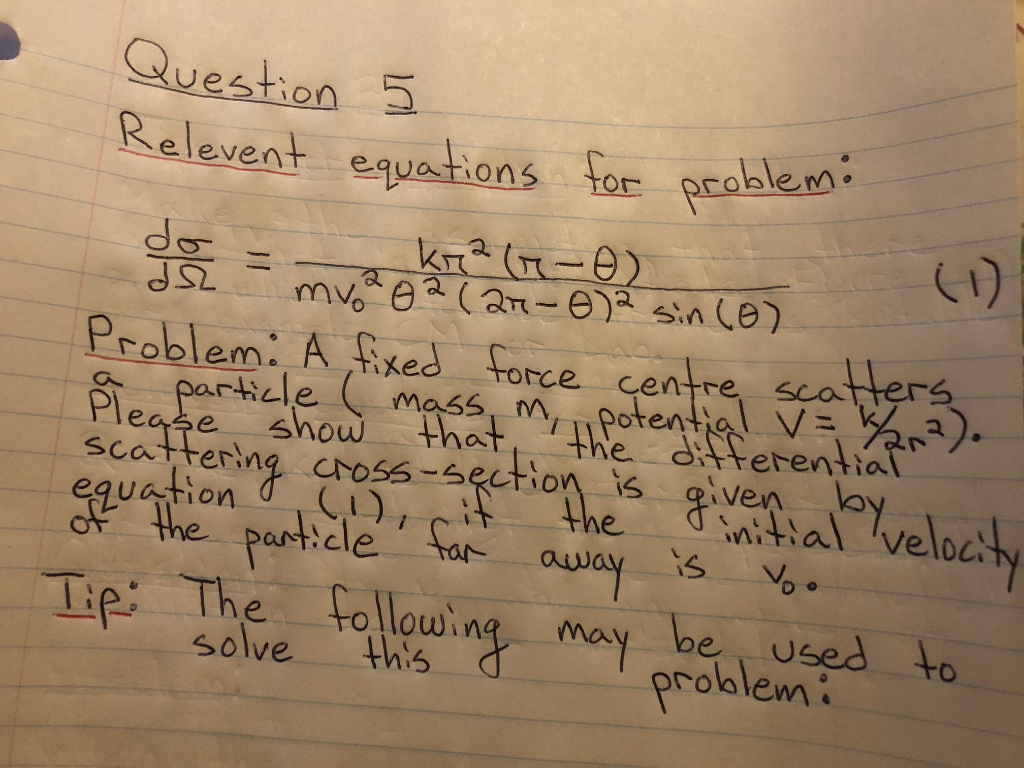 Solved Question Relevent 5 equations for problem. 2 mv 02 | Chegg.com