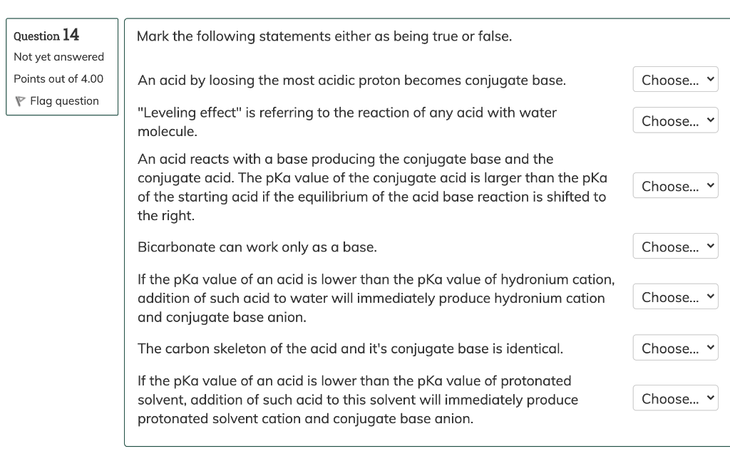 Solved Mark the following statements either as being true or | Chegg.com