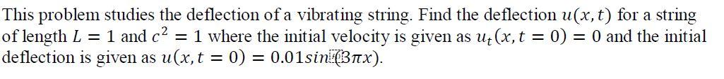 Solved This problem studies the deflection of a vibrating | Chegg.com