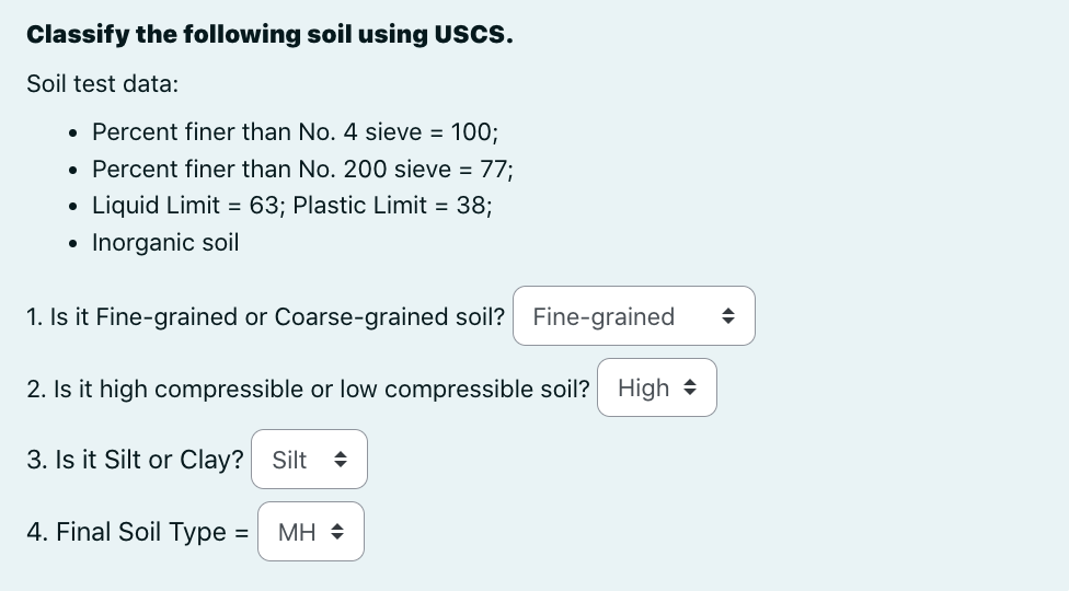 Solved Classify the following soil using USCS. Soil test | Chegg.com