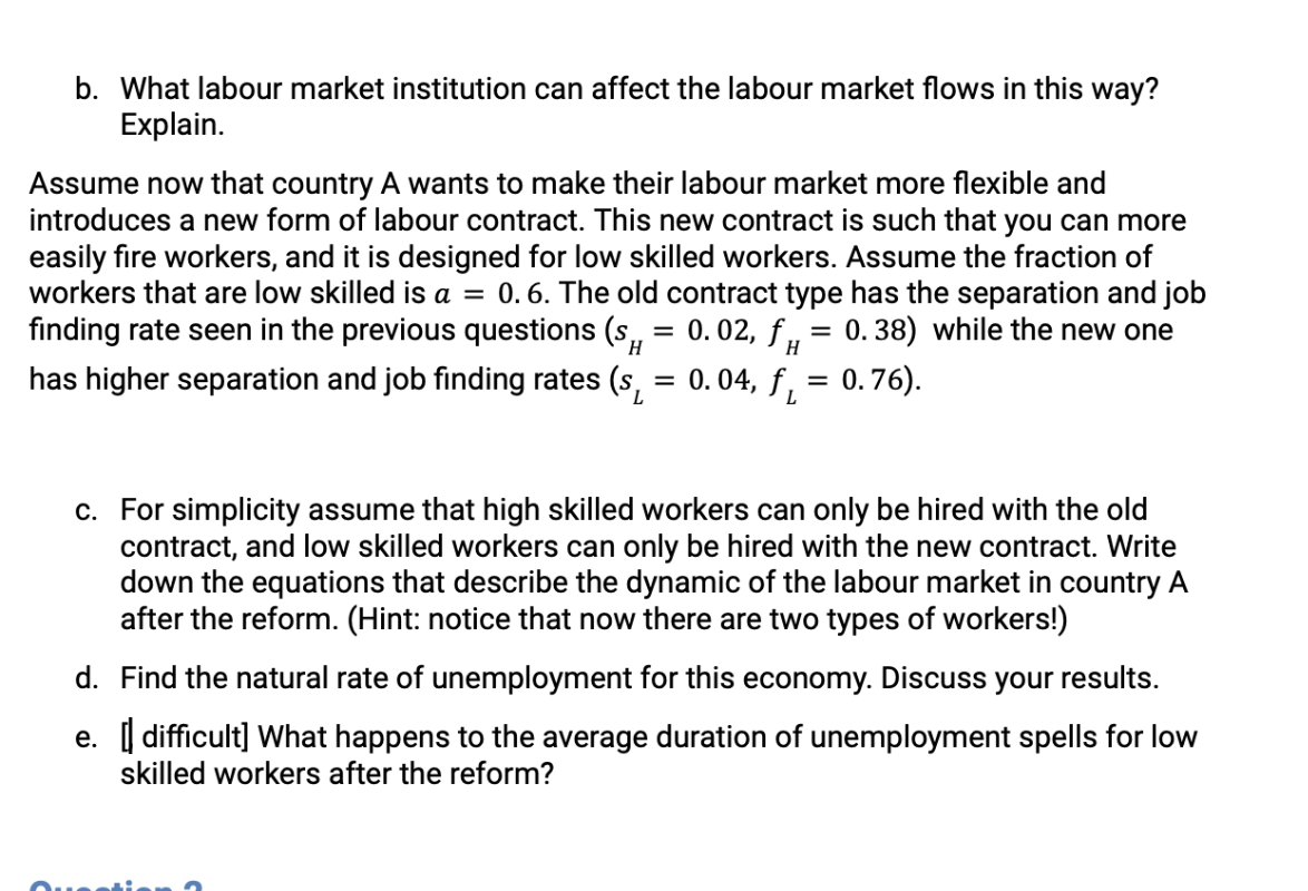 Solved b. ﻿What labour market institution can affect the | Chegg.com