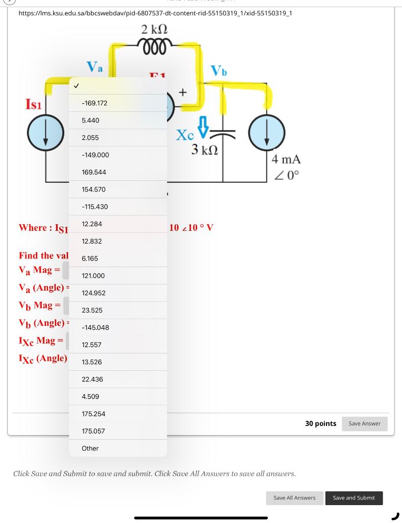 Solved Where : IS1 = 20 ∠0 ° mA and E1 = 10 ∠10 ° V Find | Chegg.com