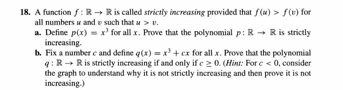 Solved 18 A Function F R → R Is Called Strictly Increasing