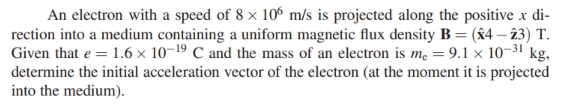 Solved An electron with a speed of 8×106 m/s is projected | Chegg.com