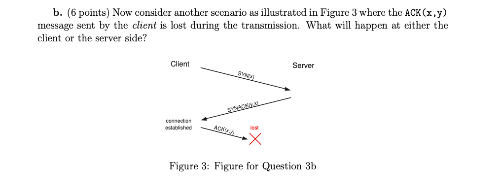 Solved Figure 1: TCP 3-way handshake. a. (6 points) Consider | Chegg.com