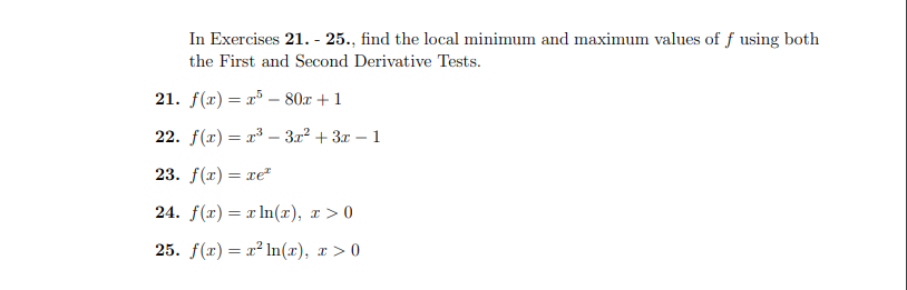 Solved In Exercises 21. - 25., find the local minimum and | Chegg.com