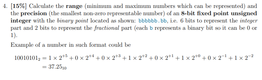 Solved 4. 15% Calculate the range (minimum and maximum | Chegg.com