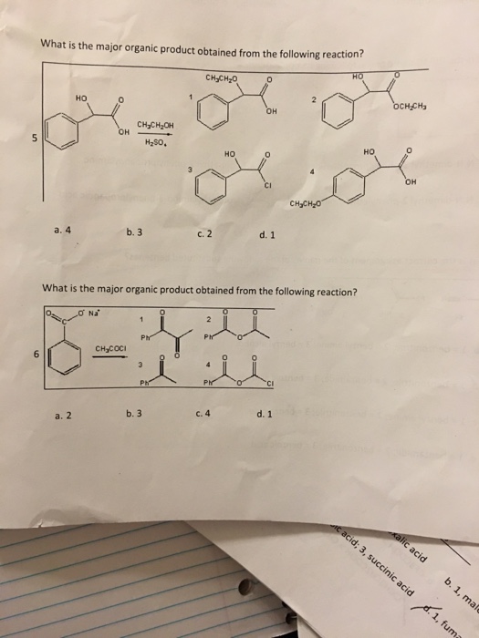 Solved What is the major organic product obtained from the | Chegg.com
