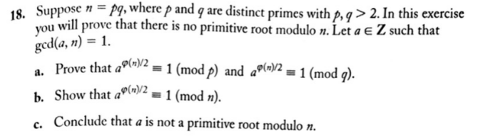 Solved 18. Suppose n = pq, where p and q are distinct primes | Chegg.com