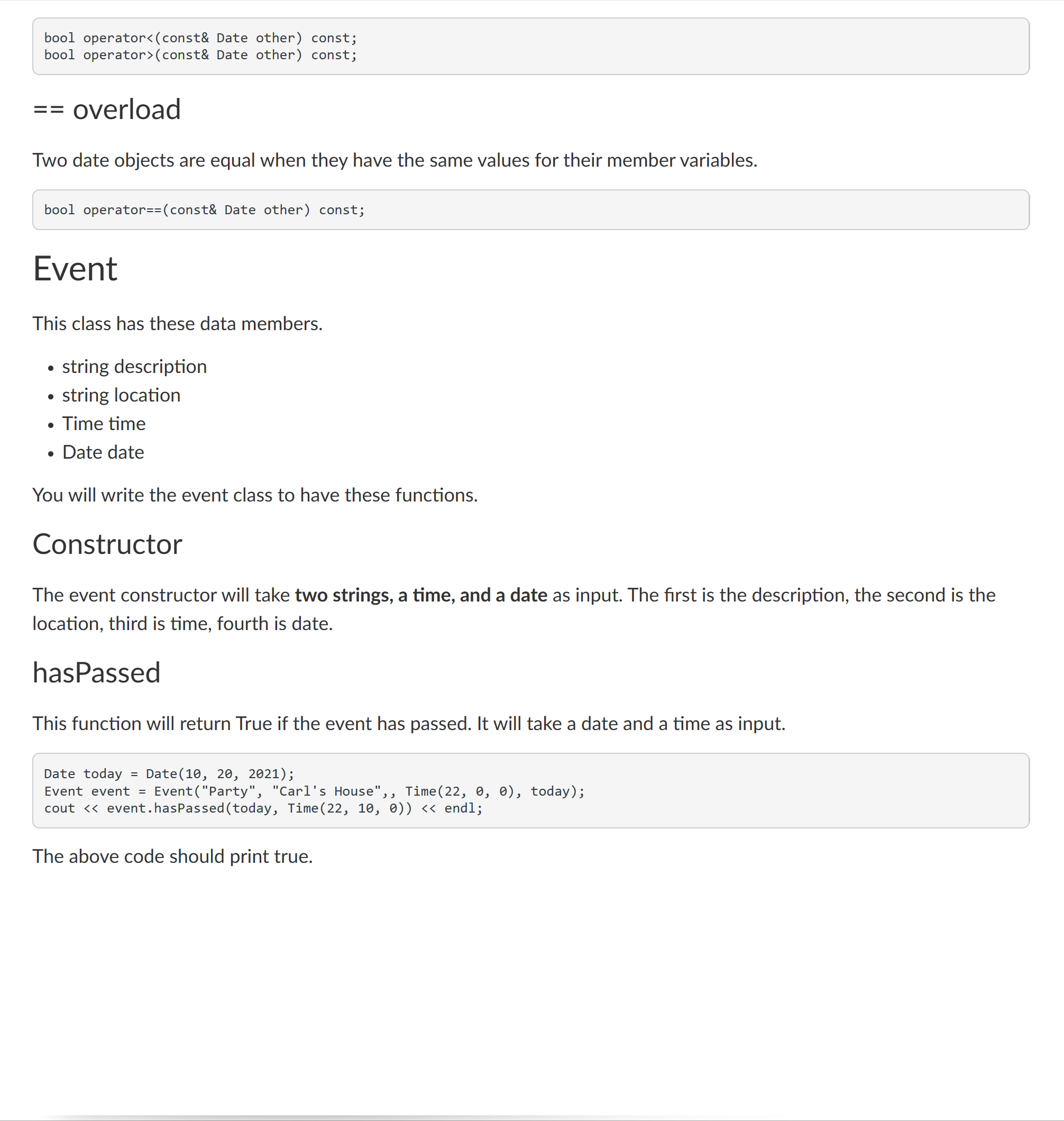 Solved You are going to be creating part of an event | Chegg.com