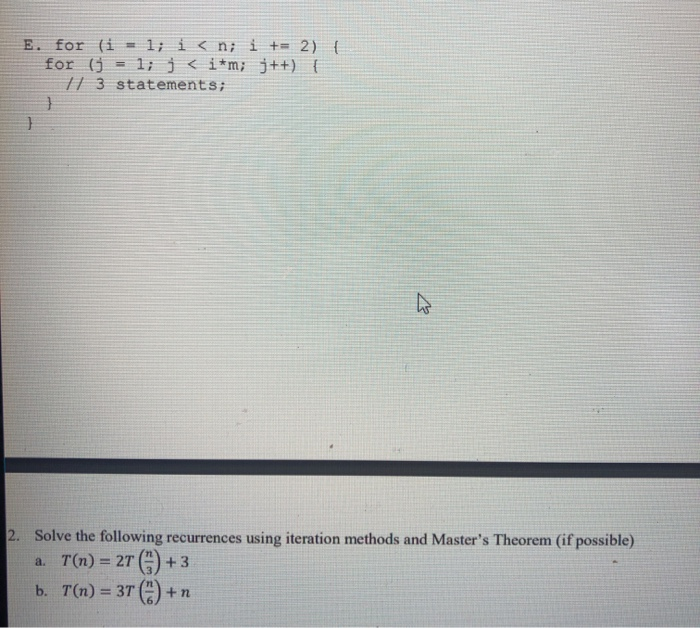 Solved 1/ 3 statements; Solve the following recurrences | Chegg.com Solved 1/ 3 statements; Solve the following recurrences | Chegg.com