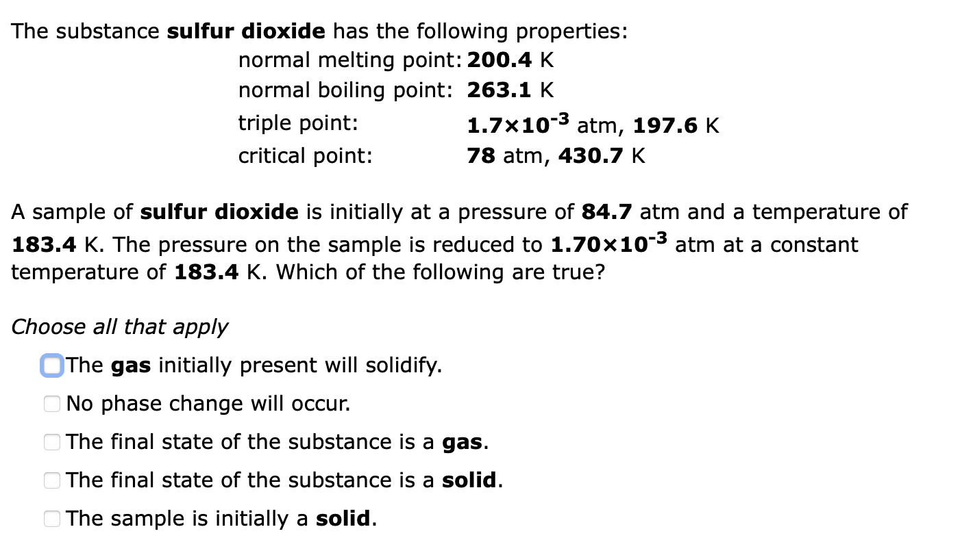 Solved The substance argon has the following properties: | Chegg.com