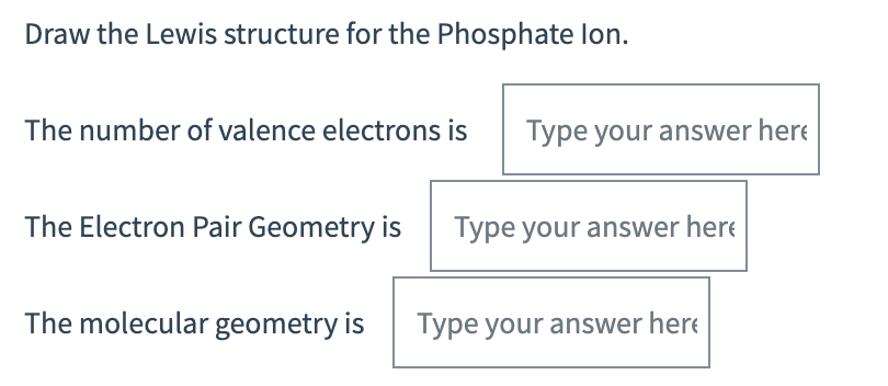 Solved Draw the Lewis structure for the Phosphate lon. The | Chegg.com