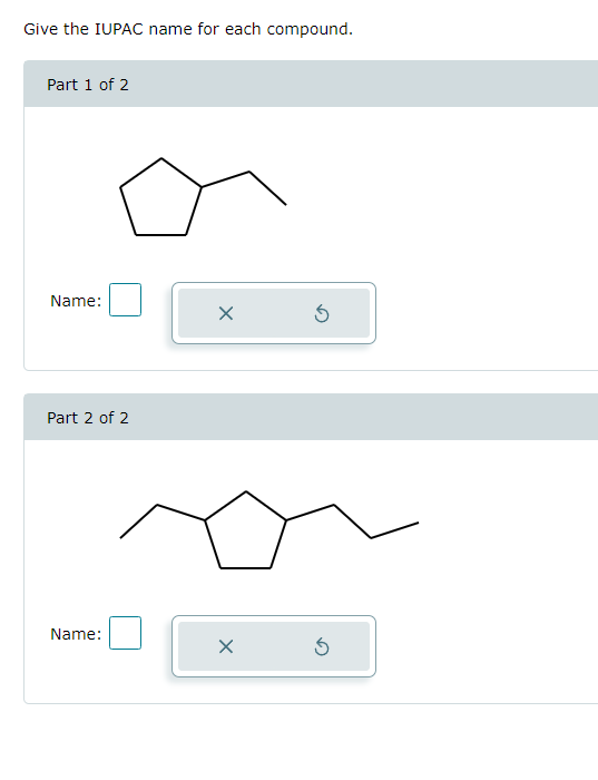 Solved Give the IUPAC name for each compound.Part 1 ﻿of | Chegg.com
