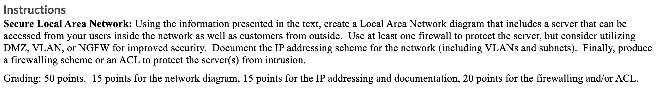 Instructions Secure Local Area Network: Using the | Chegg.com