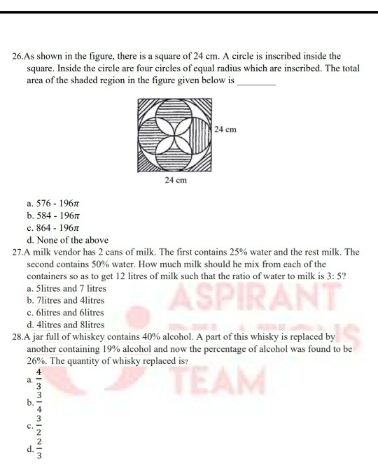 Solved 26.As shown in the figure, there is a square of 24 | Chegg.com