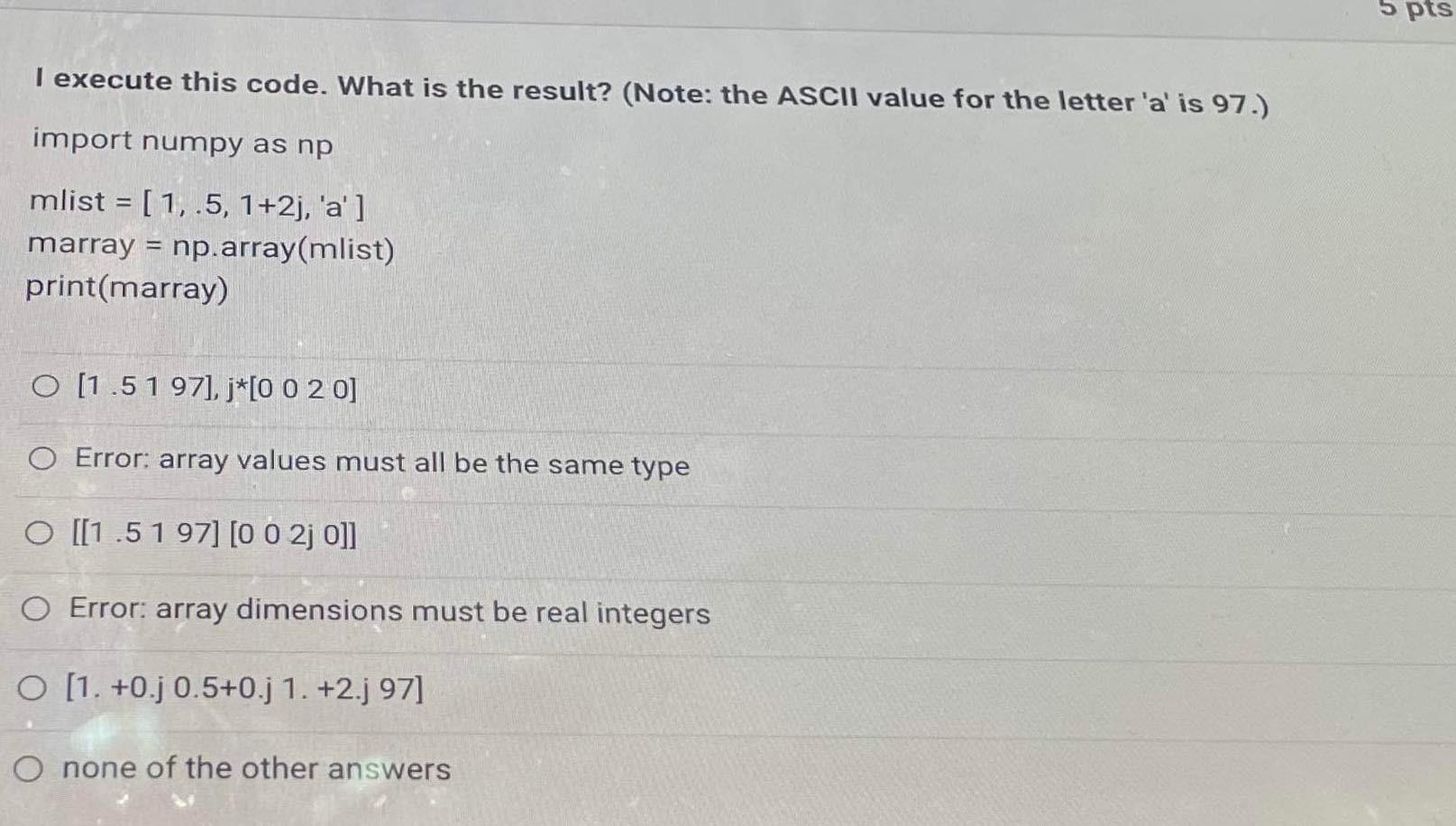 Solved I execute this code. What is the result? (Note: the | Chegg.com