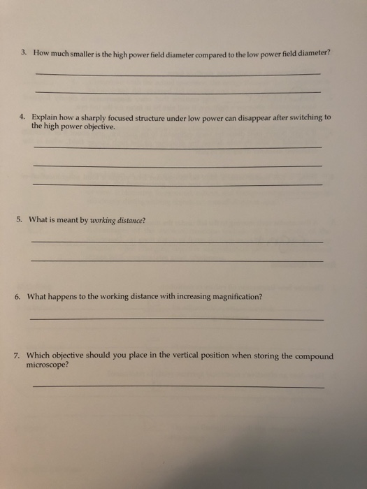 Solved How much smaller is the high power field diameter | Chegg.com