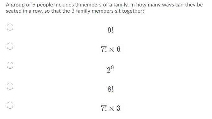 Solved A group of 9 people includes 3 members of a family. | Chegg.com