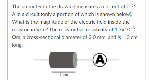 Solved The ammeter in the drawing measures a current of 0.75 | Chegg.com