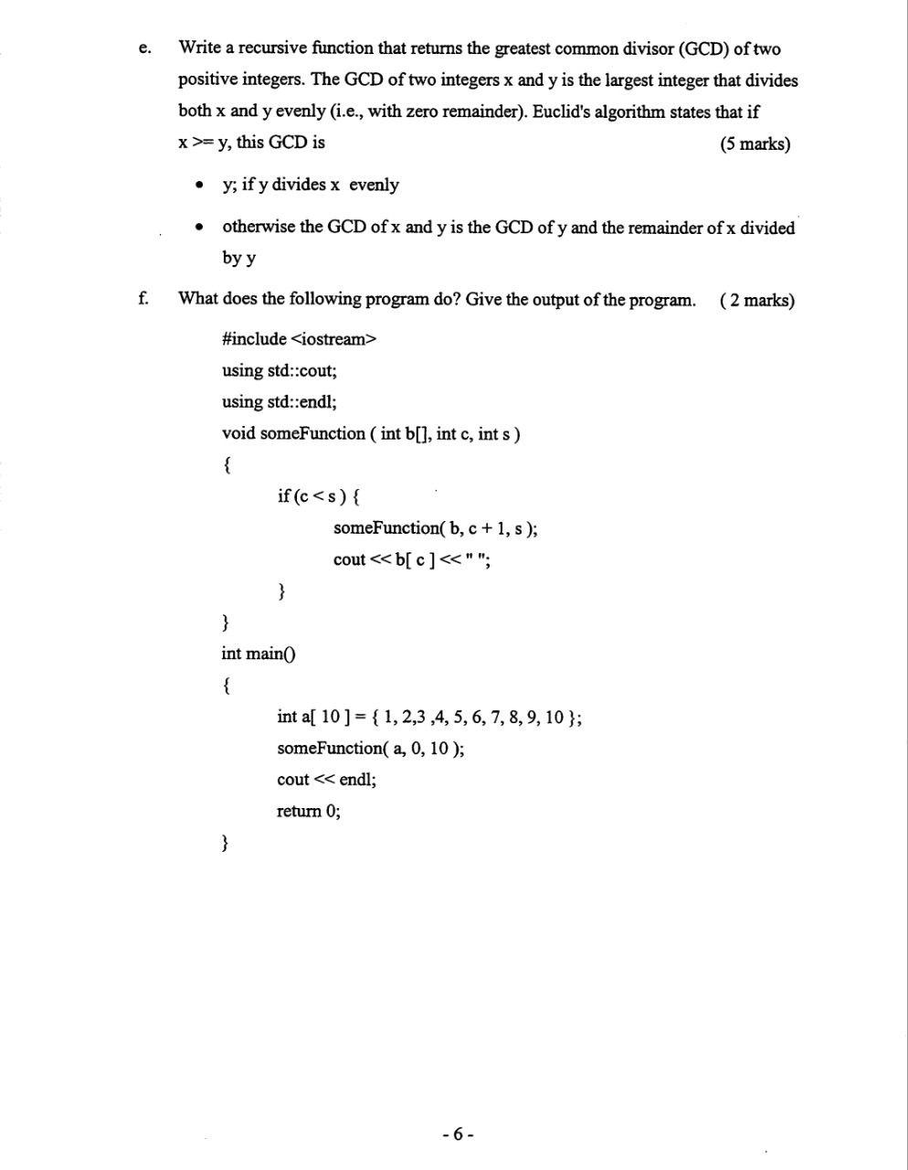 Solved e. Write a recursive function that returns the | Chegg.com