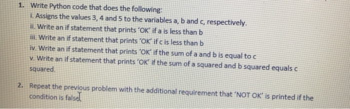 Solved Write Python Code That Does The Following I Assigns 