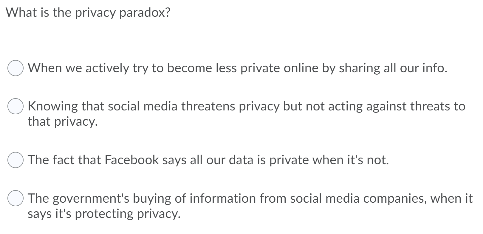 Solved What is the privacy paradox? When we actively try to | Chegg.com