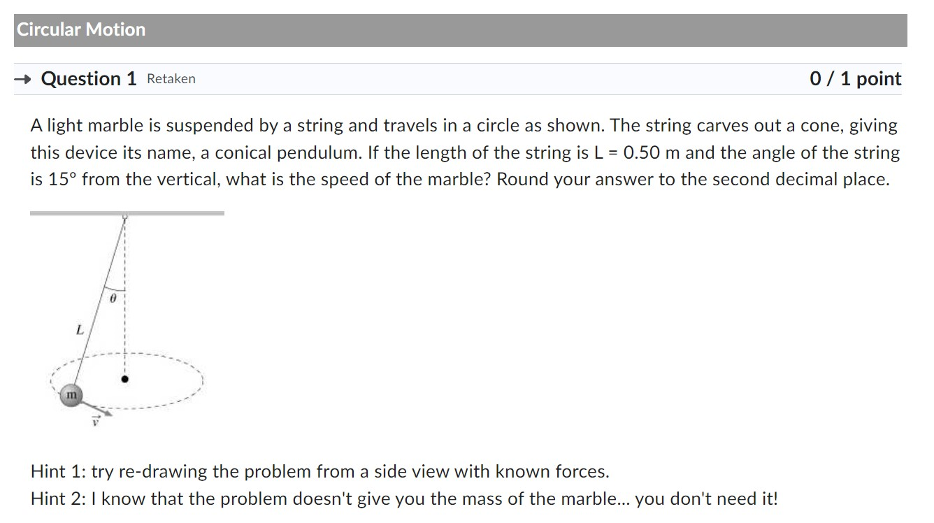 Solved A light marble is suspended by a string and travels | Chegg.com