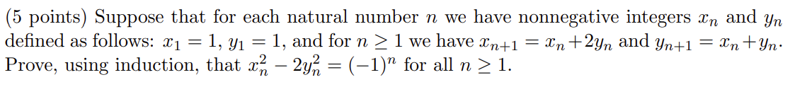 Solved (5 points) Suppose that for each natural number n we | Chegg.com