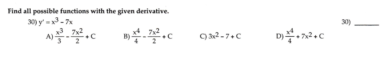 Solved 30) Find all possible functions with the given | Chegg.com