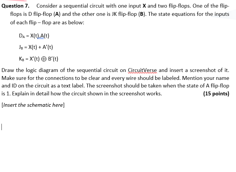 Solved Consider a sequential circuit with one input X and | Chegg.com