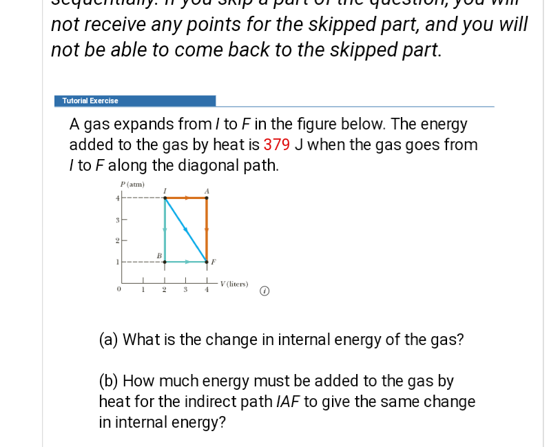 Solved not receive any points for the skipped part, and you | Chegg.com
