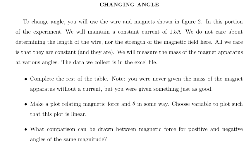 Solved CHANGING ANGLE To change angle, you will use the wire | Chegg.com