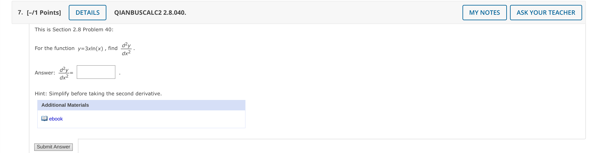 Solved This is Section 2.8 Problem 40: For the function | Chegg.com