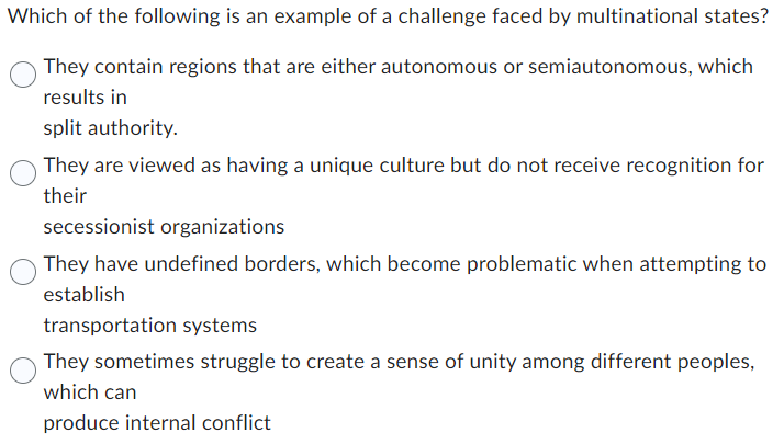 Solved Which of the following is an example of a challenge | Chegg.com
