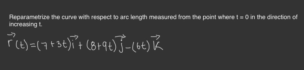 Solved Reparametrize the curve with respect to arc length | Chegg.com