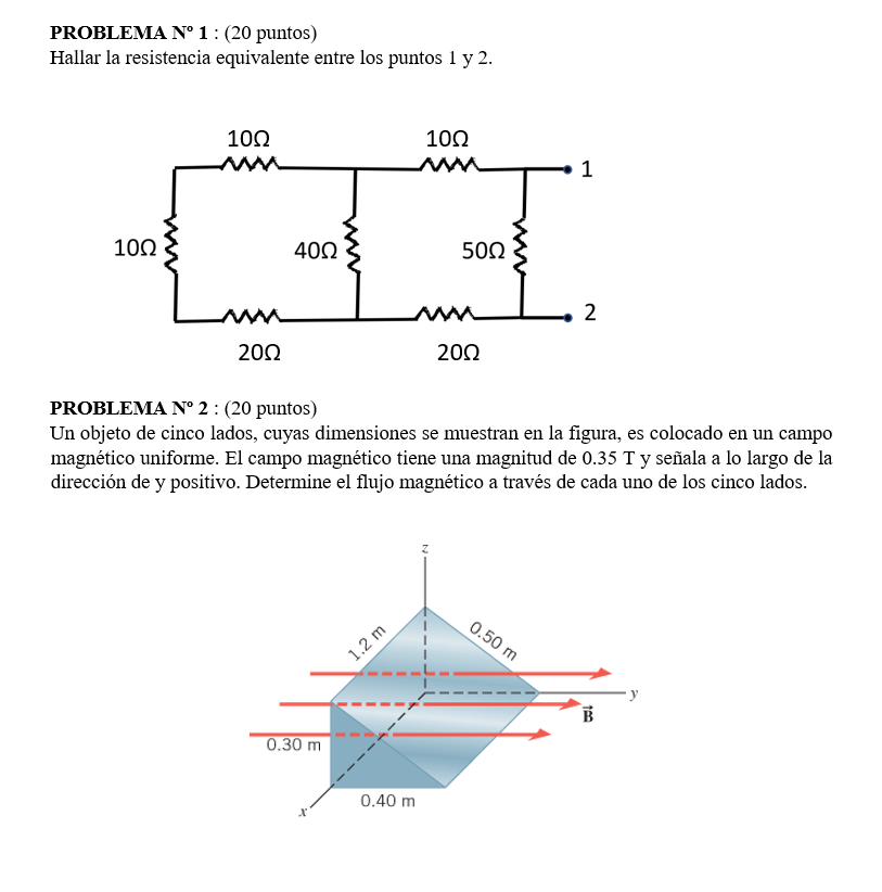 PROBLEMA N∘1 : (20 puntos) Hallar la resistencia | Chegg.com