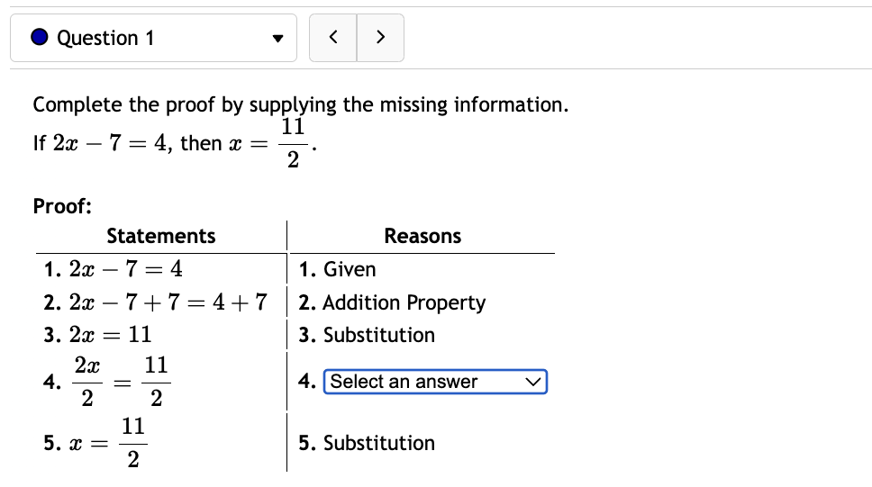 Solved Question 1Complete the proof by supplying the missing | Chegg.com