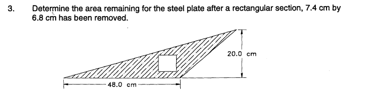 Solved Determine the area remaining for the steel plate | Chegg.com
