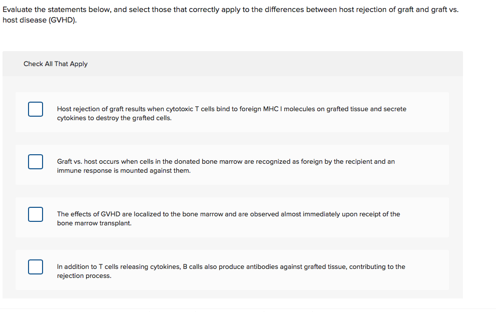 Solved Evaluate the statements below, and select those that | Chegg.com