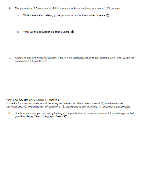Solved The population of Quarantine is 180 (in thousands), | Chegg.com