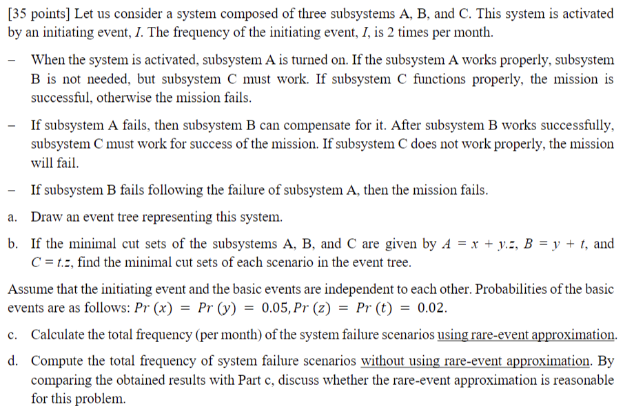[35 points] Let us consider a system composed of | Chegg.com