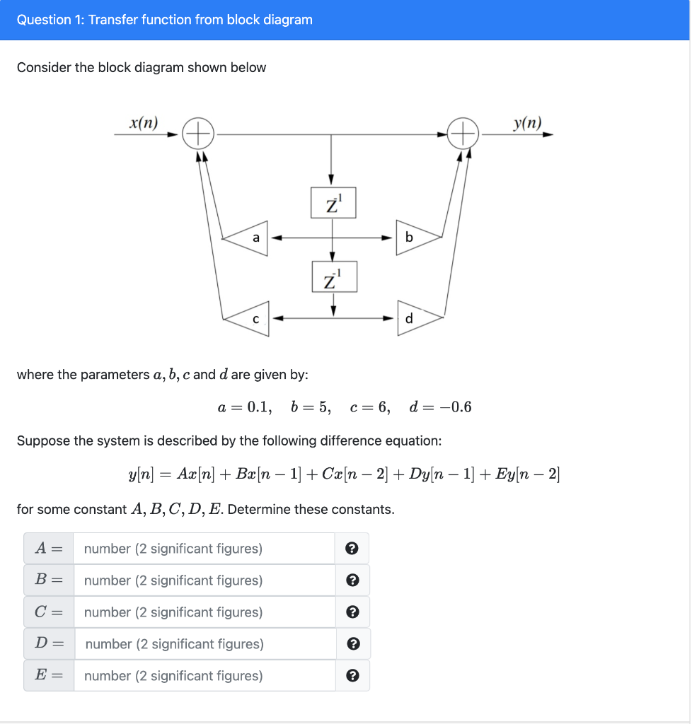 Solved Question 1: Transfer function from block diagram | Chegg.com