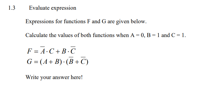 Solved Evaluate expression Expressions for functions F and G | Chegg.com