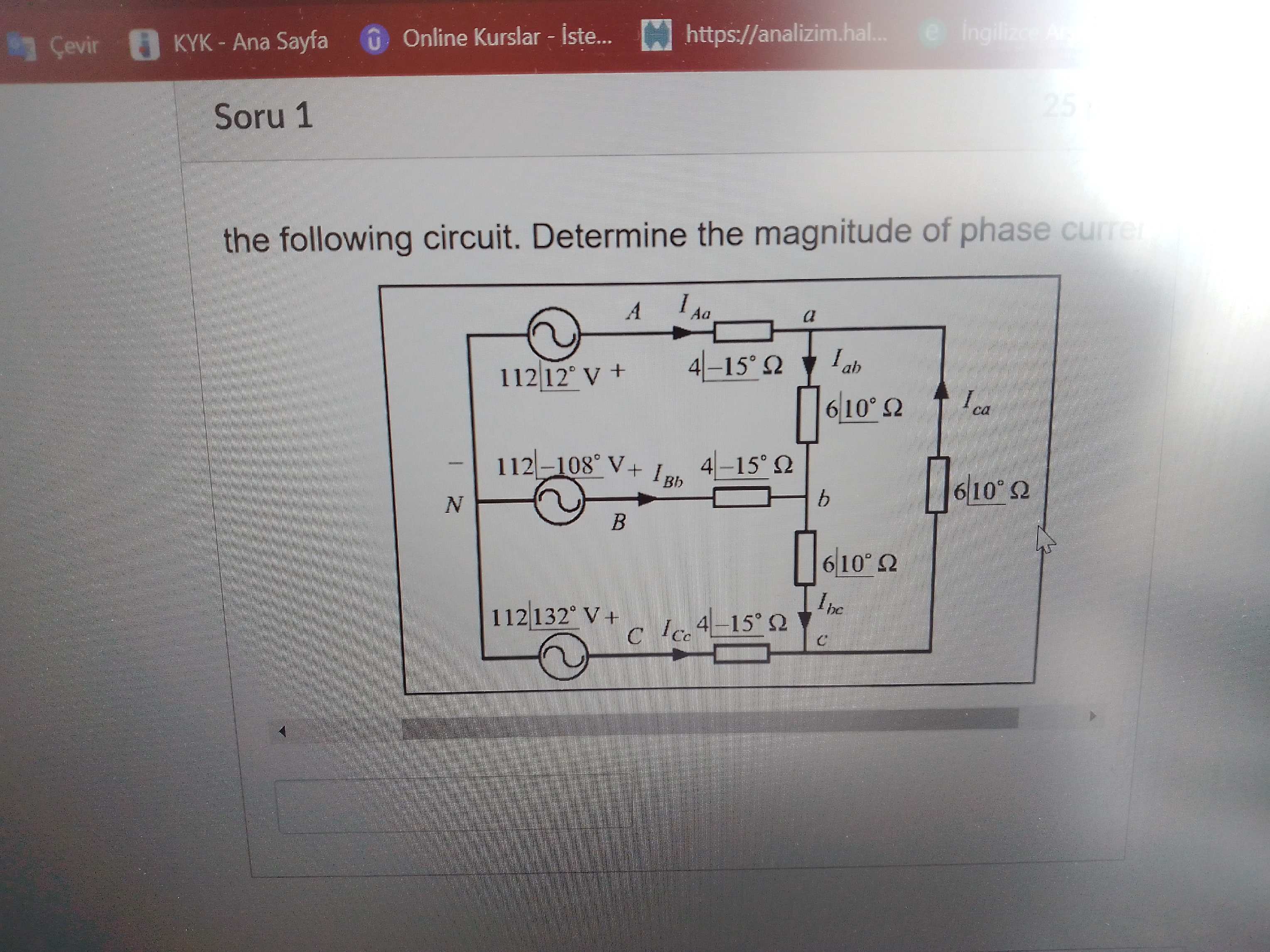 Solved the following circuit. Determine the magnitude of | Chegg.com