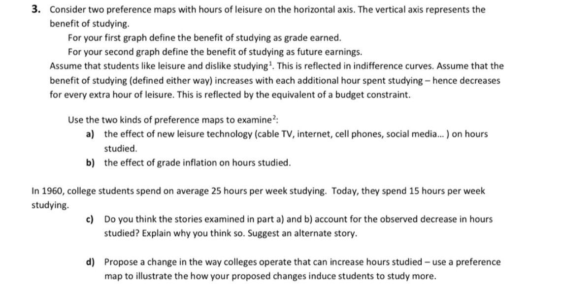 Solved 3. Consider two preference maps with hours of leisure | Chegg.com