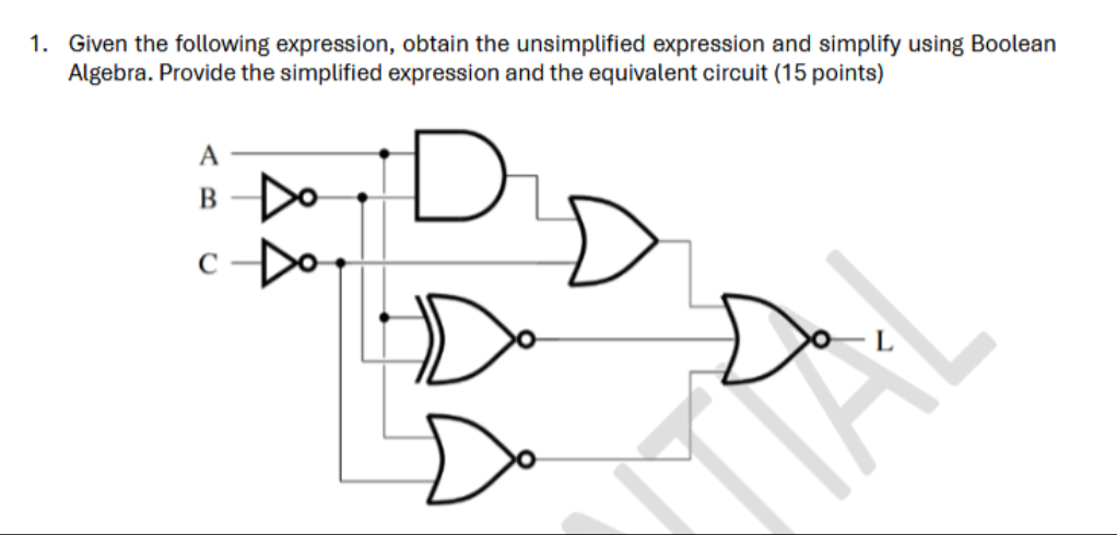 Solved Given the following expression, obtain the | Chegg.com