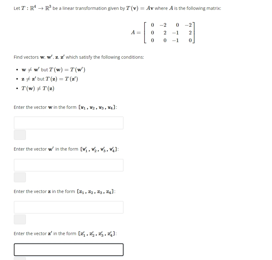 Solved Let T:R4→R3 be a linear transformation given by | Chegg.com